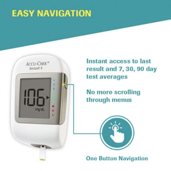 Accu-Chek Instant S Blood Glucose Glucometer Kit with Vial of 10 Strips ...